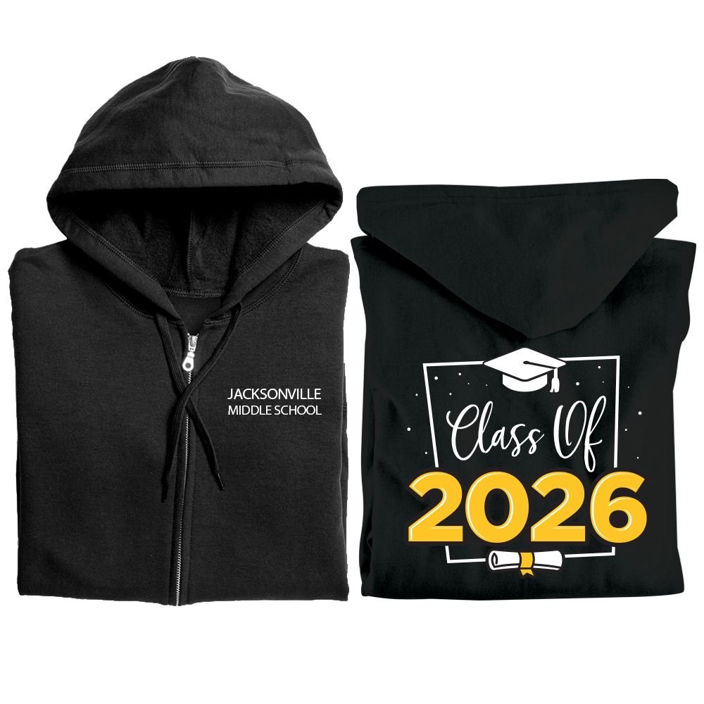 Class Of 2026 Gildan® Unisex Heavy Blend Full-Zip Hooded Two-Sided ...