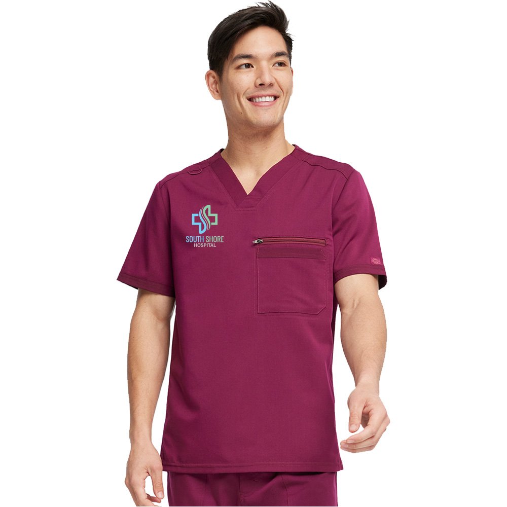Dickies® Men's Balance Tuckable V-Neck 2-Pocket Scrub Top - Embroidered Personalization ...