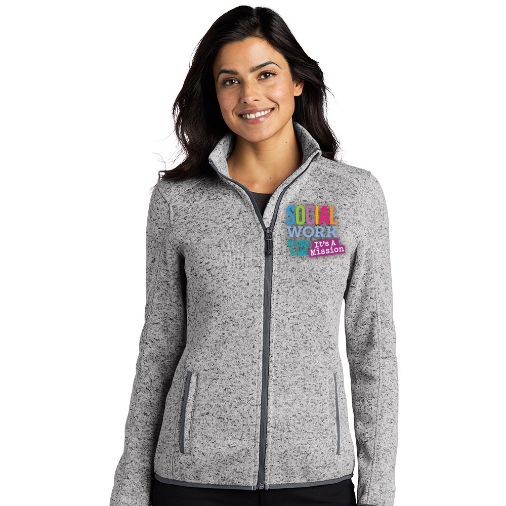 Social Worker Port Authority® Women's Heathered Sweater Fleece Jacket ...