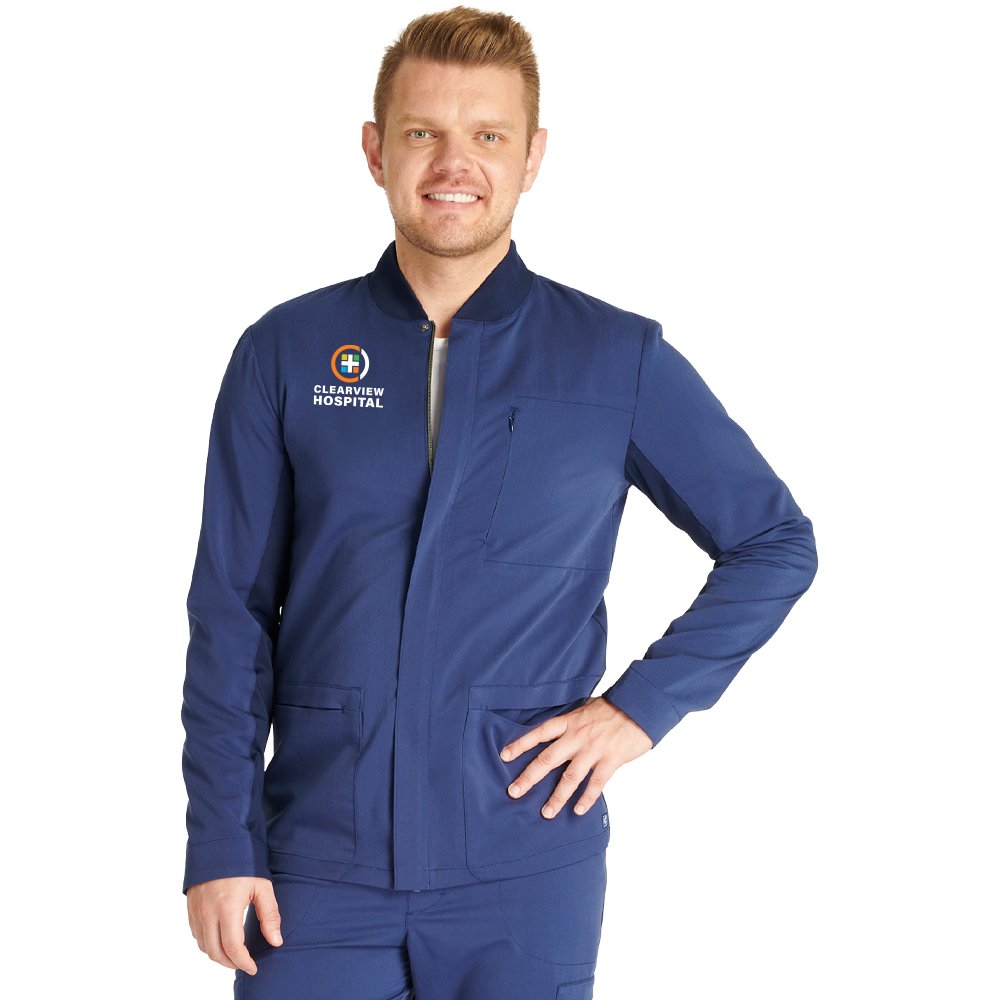 Cherokee® Men's Atmos 3-Pocket Scrub Jacket - Embroidered ...