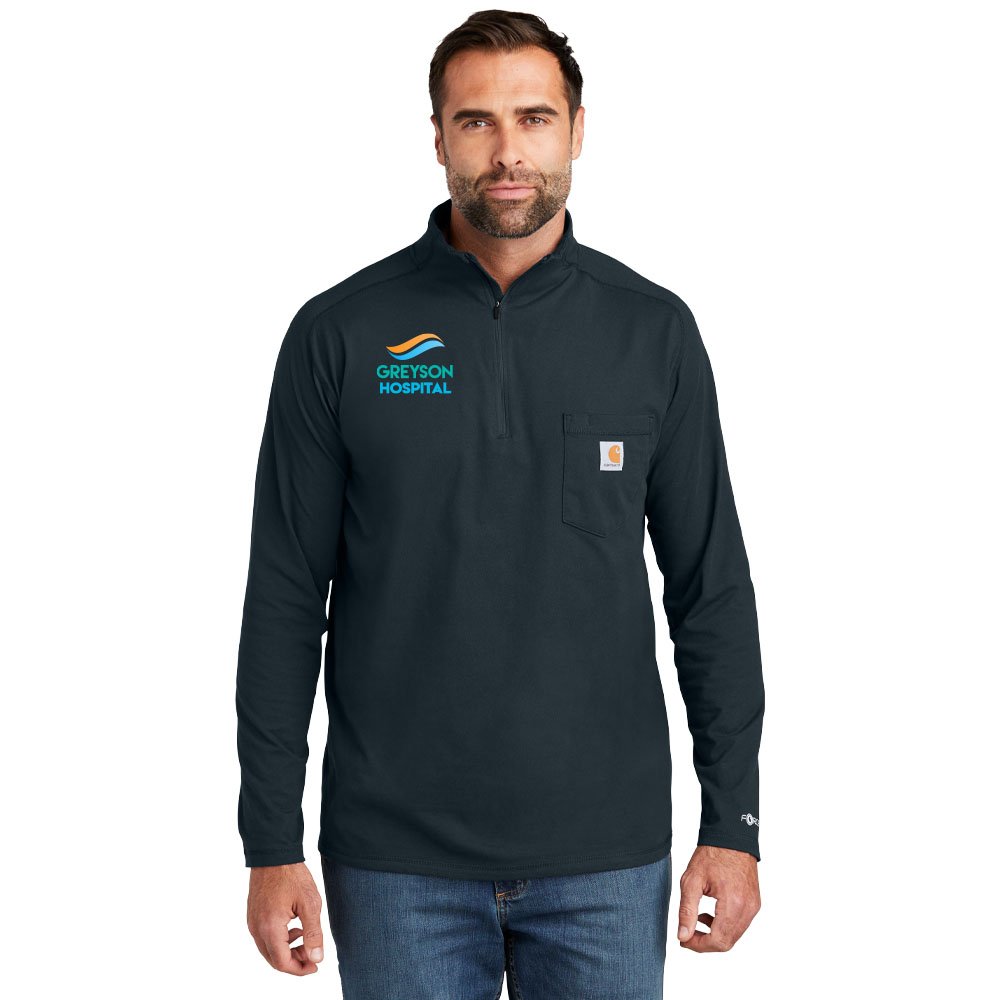 Carhartt Force® Men's Quarter-Zip Long-Sleeved T-Shirt - Embroidered ...