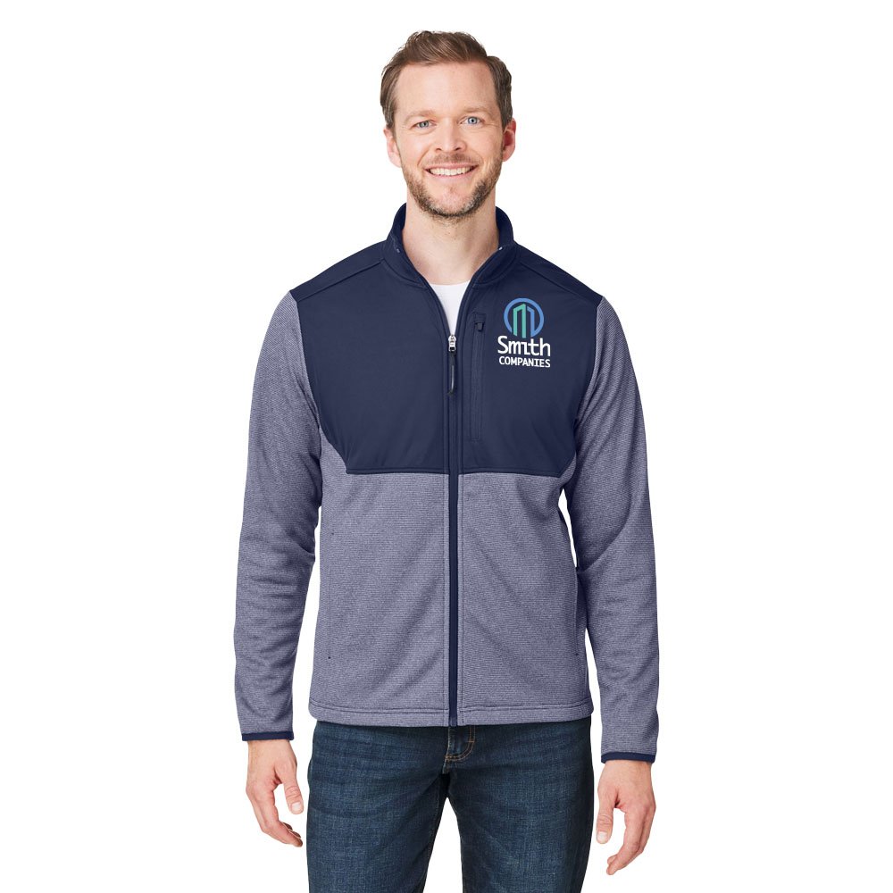 CORE365® Men's Venture Heathered Stripe Hybrid Jacket - Embroidered ...