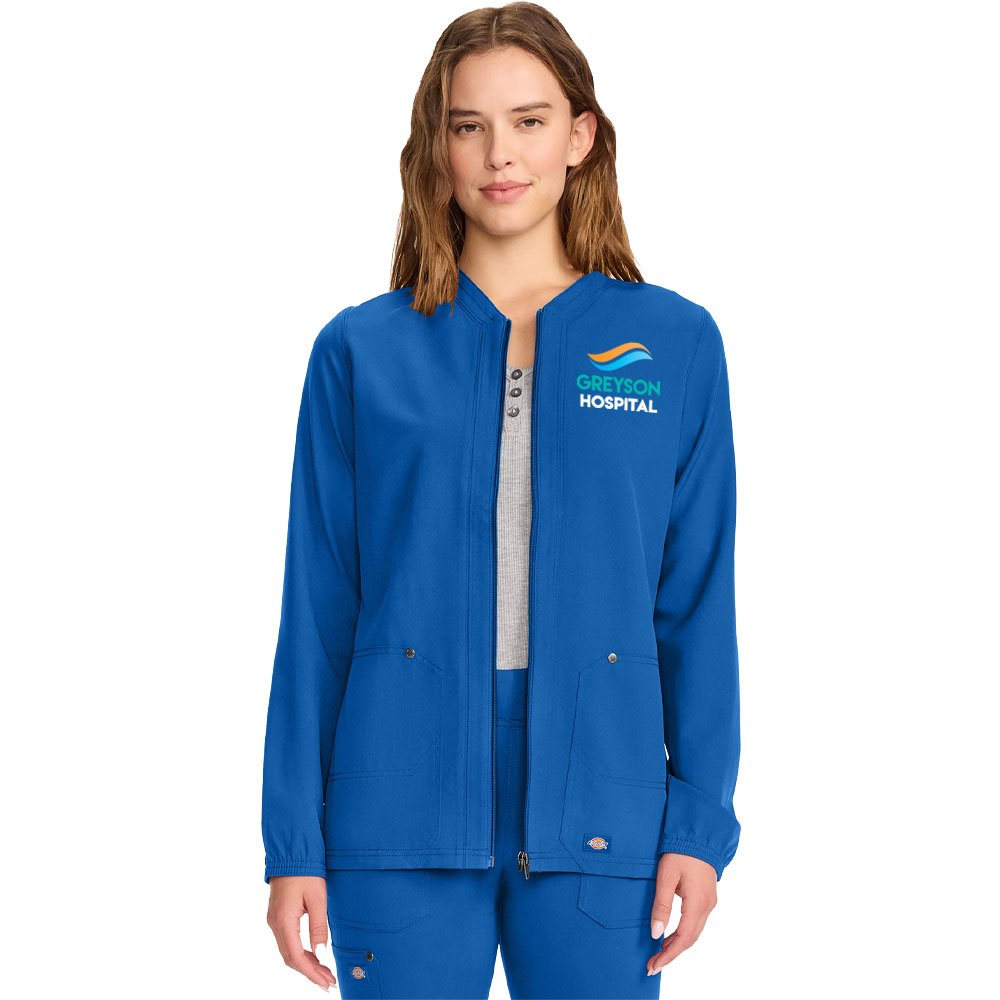 Dickies® Women's EDS NXT 2-Pocket Zip Front Scrub Jacket - Embroidered ...