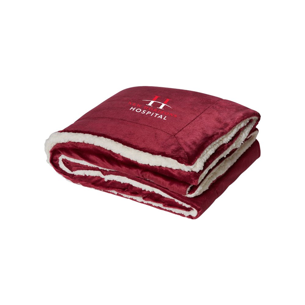 Alpine Fleece Micro Mink Sherpa Blanket 50" x 60" - Embroidered ...