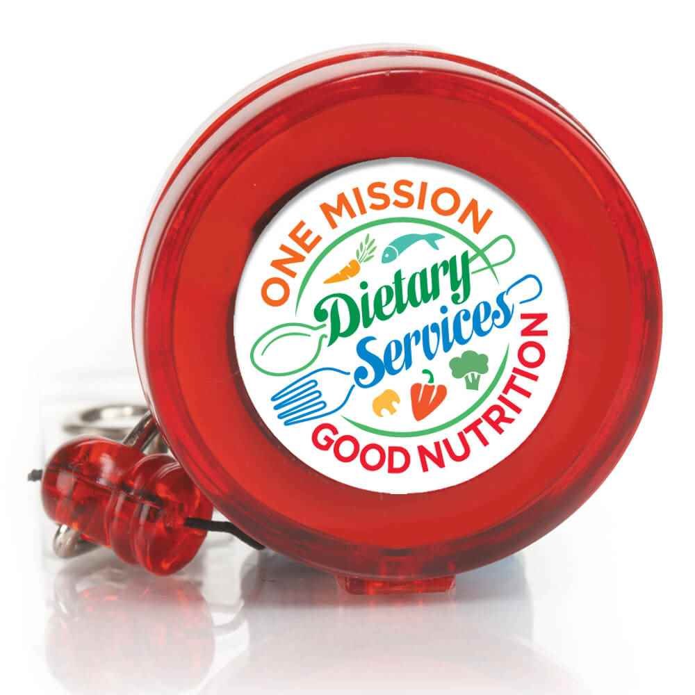 Dietary Services: One Mission, Good Nutrition 4-Color Retractable Badge ...