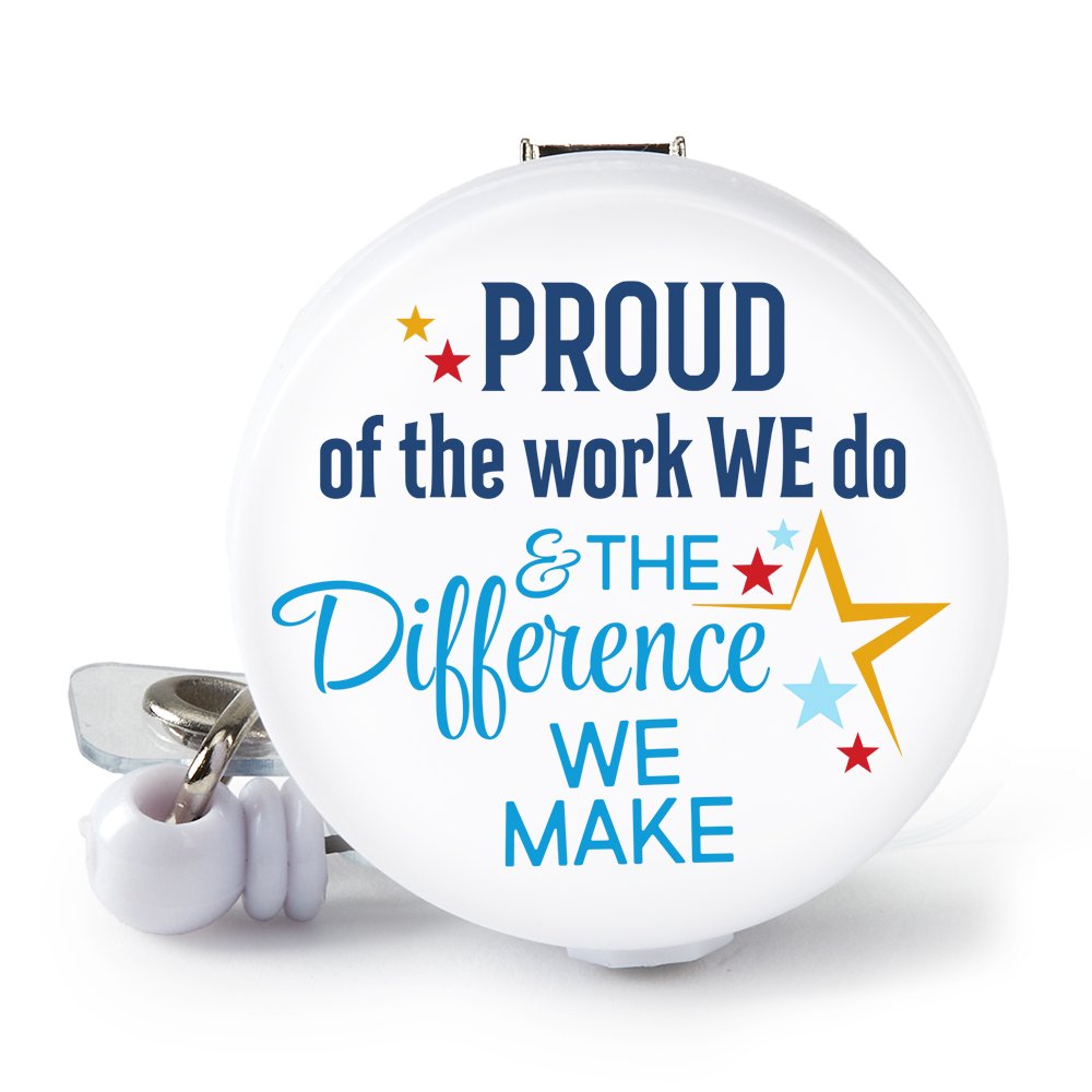 Proud of the Work We Do & the Difference We Make Retractable Badge Holder With Alligator Clip ...
