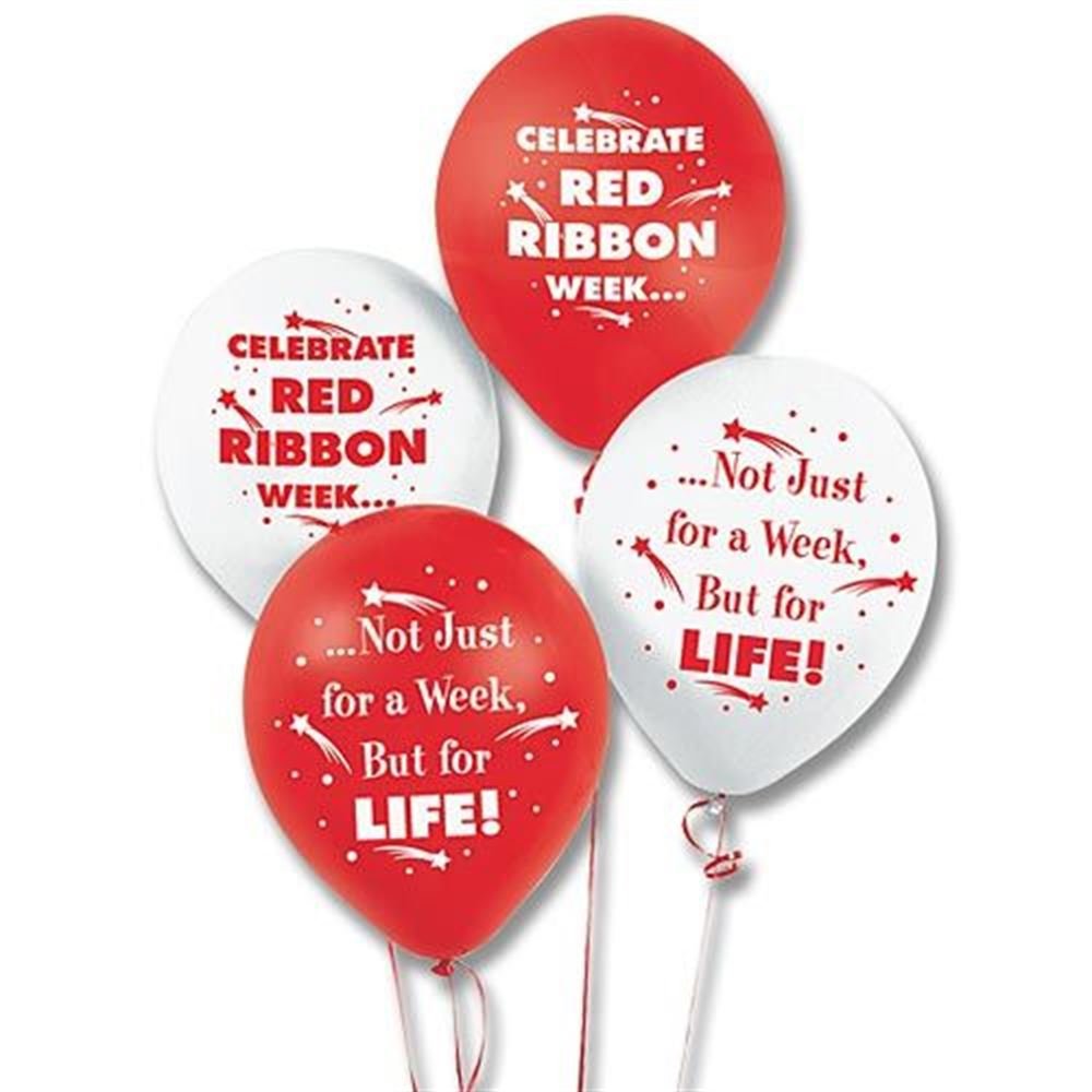 Red Ribbon Week Doors Balloons