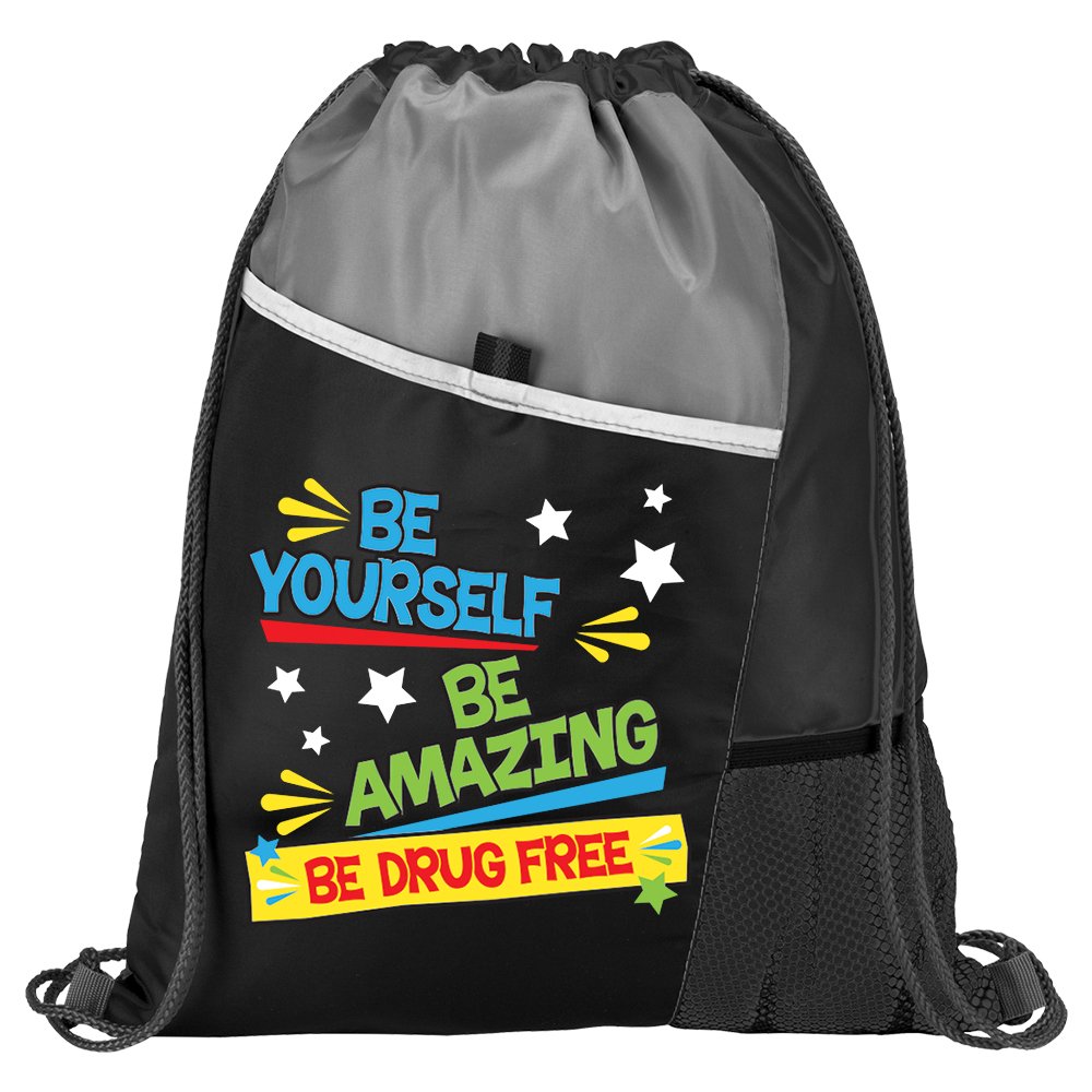 Be Yourself, Be Amazing, Be Drug Free Sport Drawstring Mesh Backpack ...
