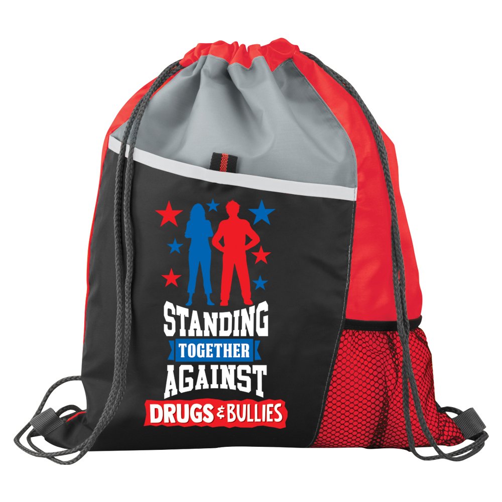 Standing Together Against Drugs & Bullies Drawstring Backpack ...