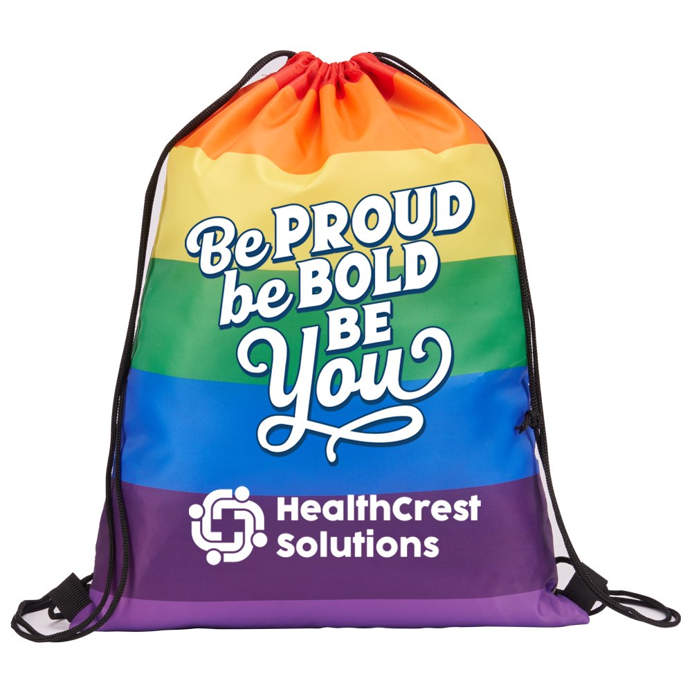 Be Proud. Be Bold. Be You. Rainbow Drawstring Backpack - One-Color Personalization Available ...