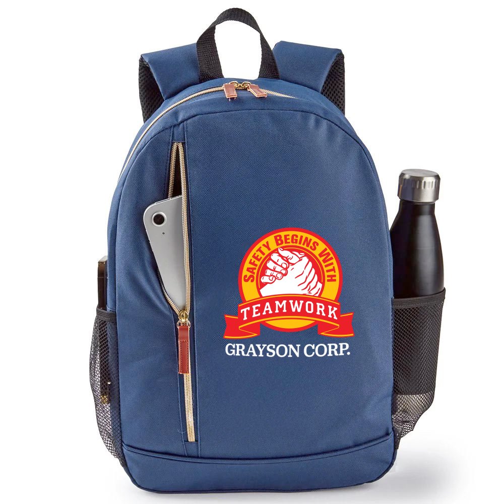 Workplace Safety Navy Axel 15" Laptop Backpack - Personalization ...