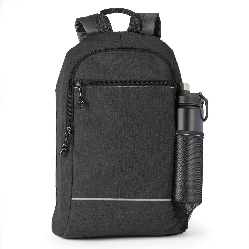 Heathered Black Jaxson Heavy-Duty Backpack With Reflective Trim ...