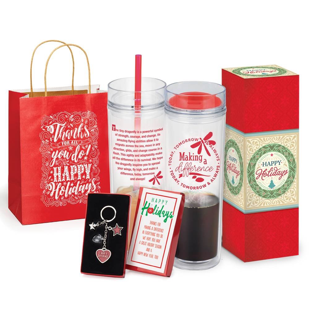Fire & Ice 2-In-1 Tumbler, Charm Key Tag & Gift Bags | Positive Promotions