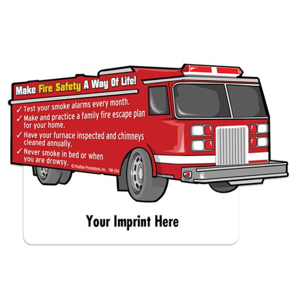 Fire Truck Shaped Magnet With Tips | Positive Promotions