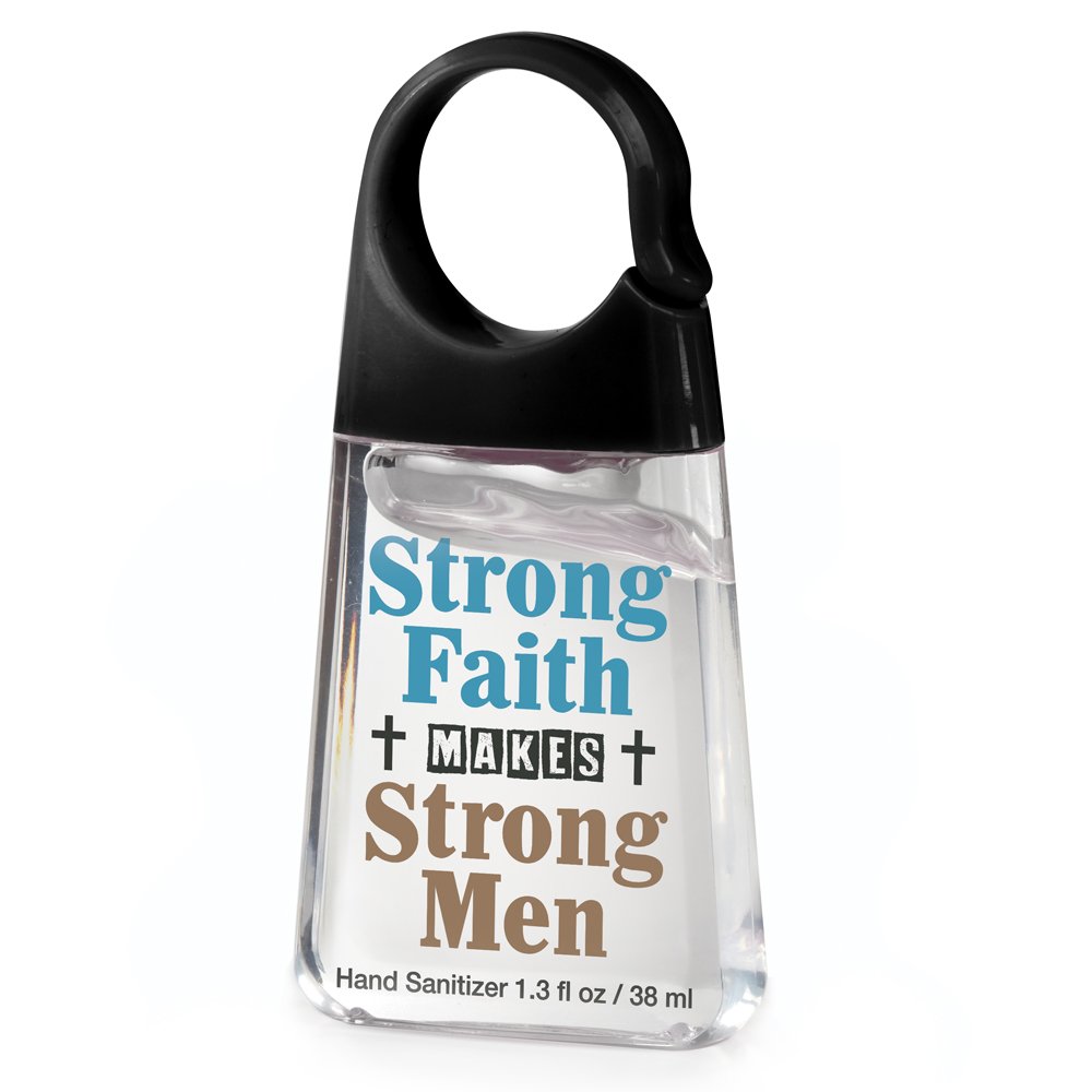 Strong Faith Makes Strong Men Hand Sanitizer with Carabiner - Pack of ...