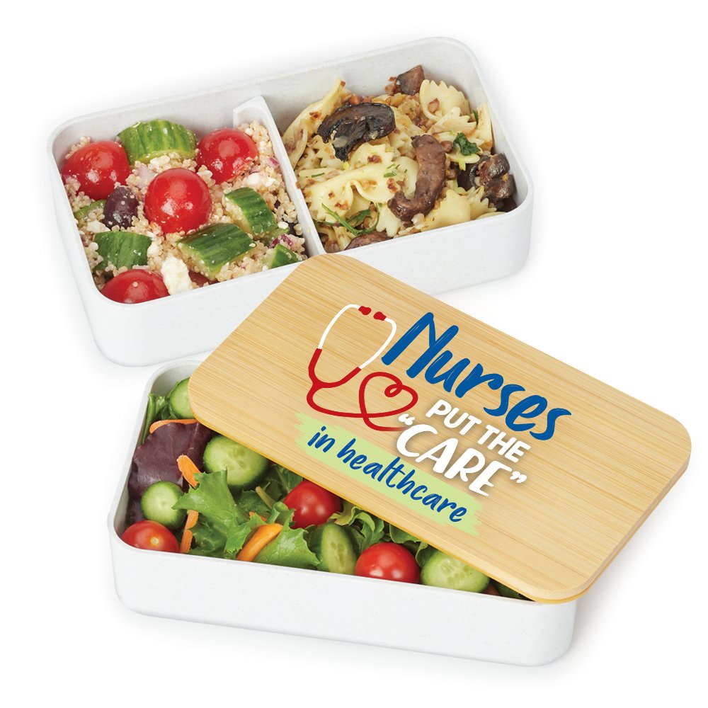 Nurses Put the "Care" in Healthcare White/Navy Eco-Friendly 2-Tier ...