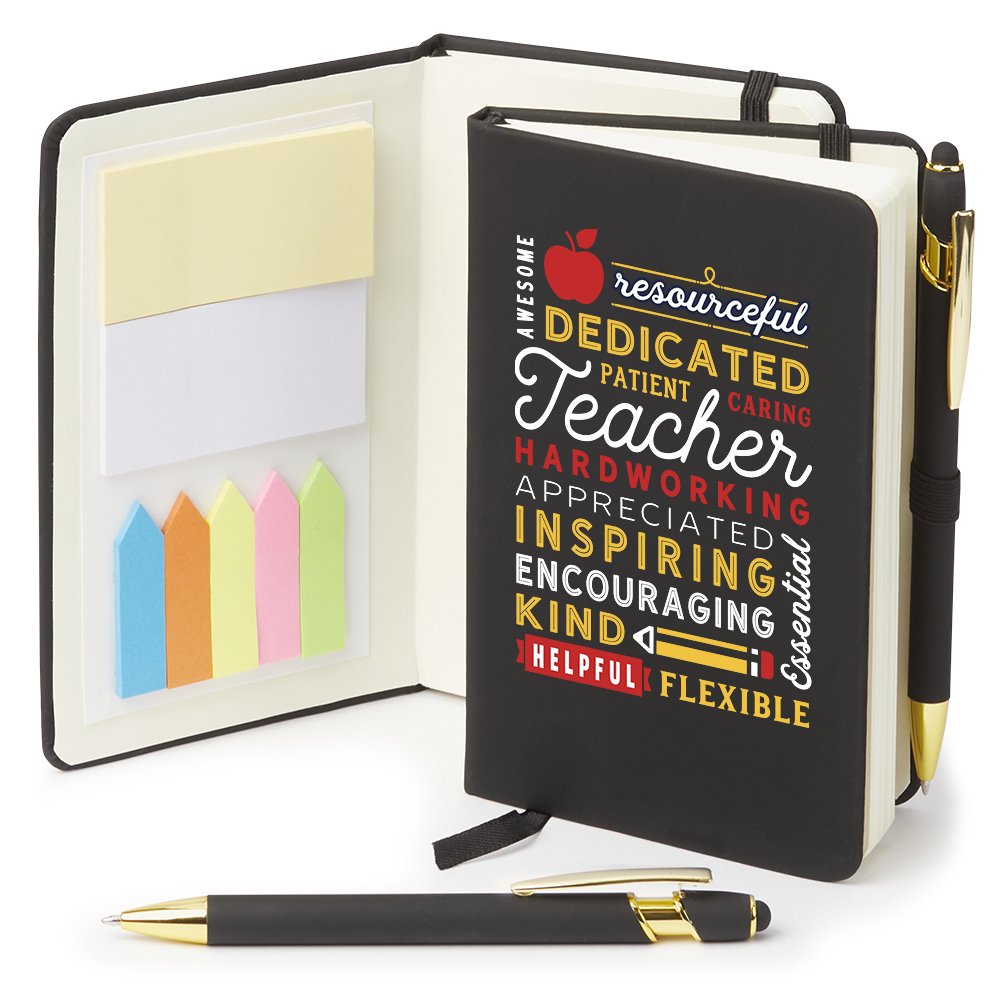 Teacher Word Cloud Stanton Jotter with Sticky Notes & Stylus Pen ...