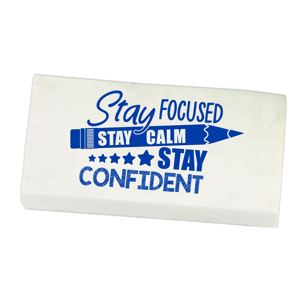Stay Focused, Stay Calm, Stay Confident Erasers - Pack of 25 | Positive ...