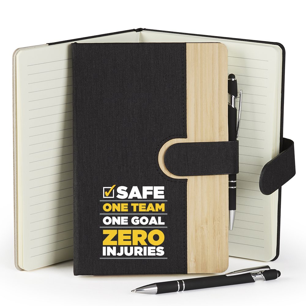 Safe: One Team, One Goal, Zero Injuries rPET Bamboo Journal & Stylus ...