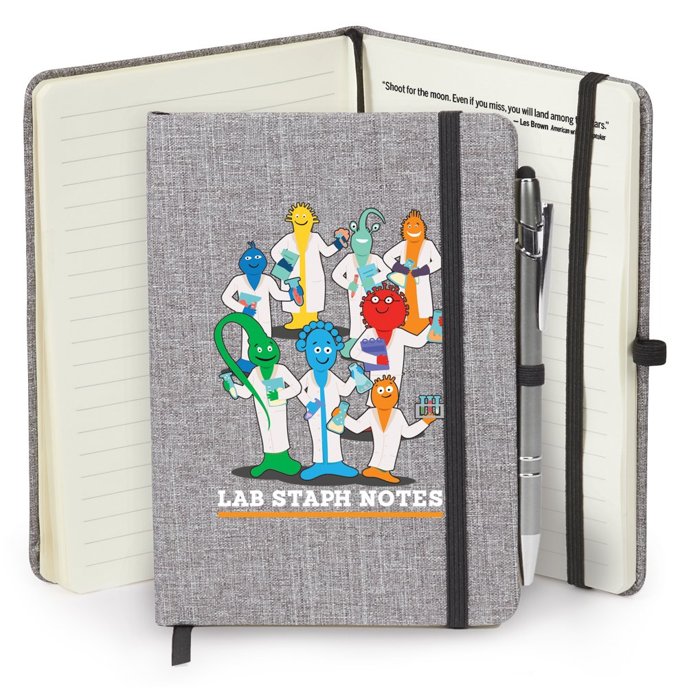 Lab Staph Notes Heathered Journal With Quotes & Stylus Pen | Positive ...