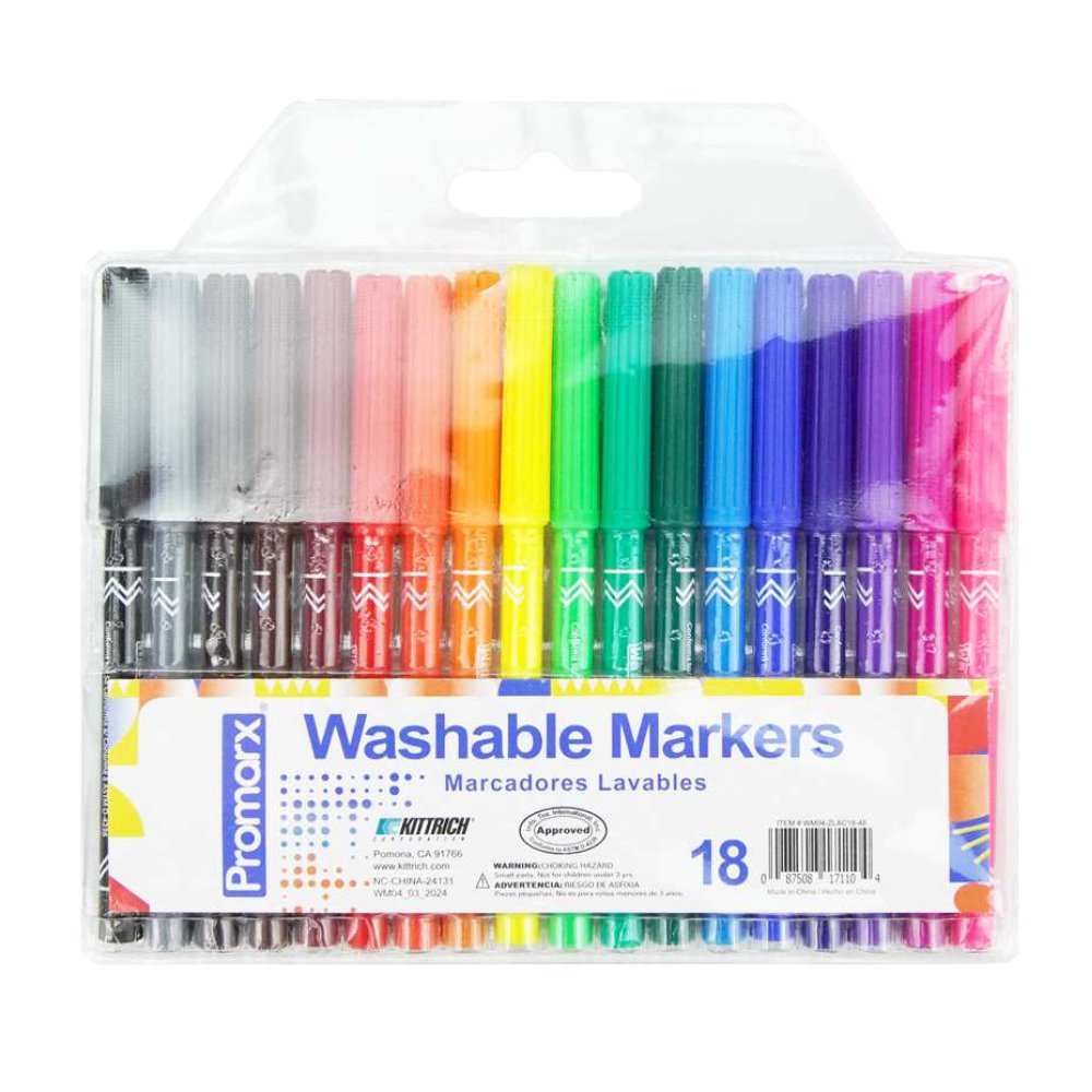 18 Washable Markers | Positive Promotions