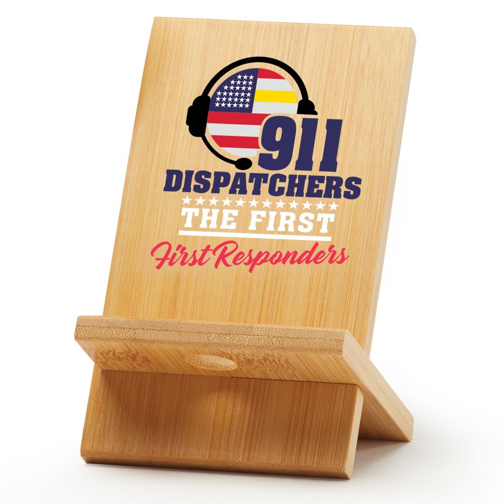 911 Dispatchers: The First First Responders Bamboo Phone/Tablet Holder ...