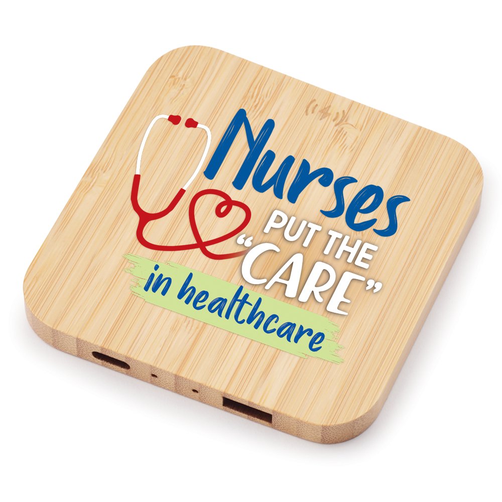 Nurses Put the "Care" in Healthcare Bamboo 10W Wireless Charging Pad ...