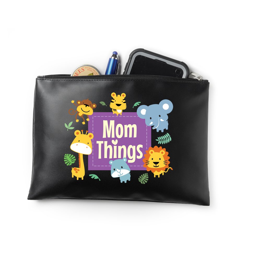 Mom Things Zippered Vinyl Pouch | Positive Promotions