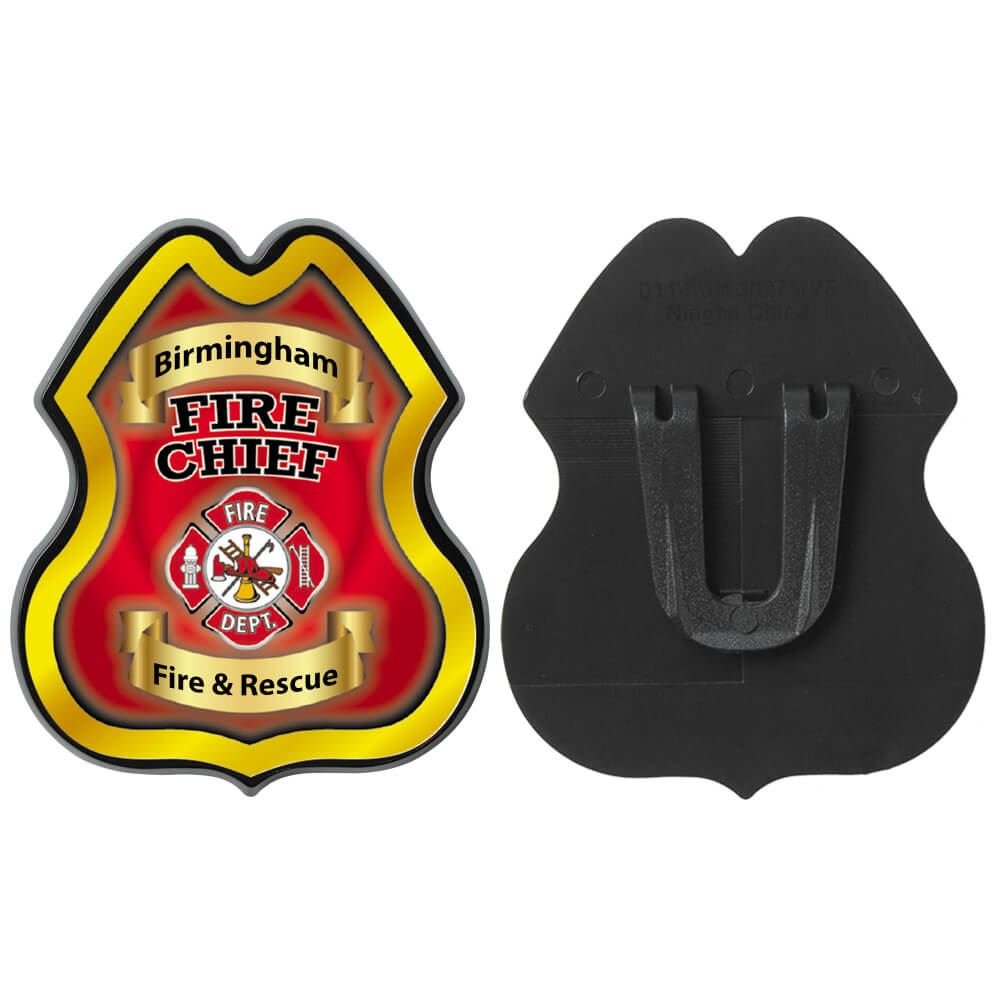 Fire Chief Plastic Junior Firefighter Badge - Personalization Available ...