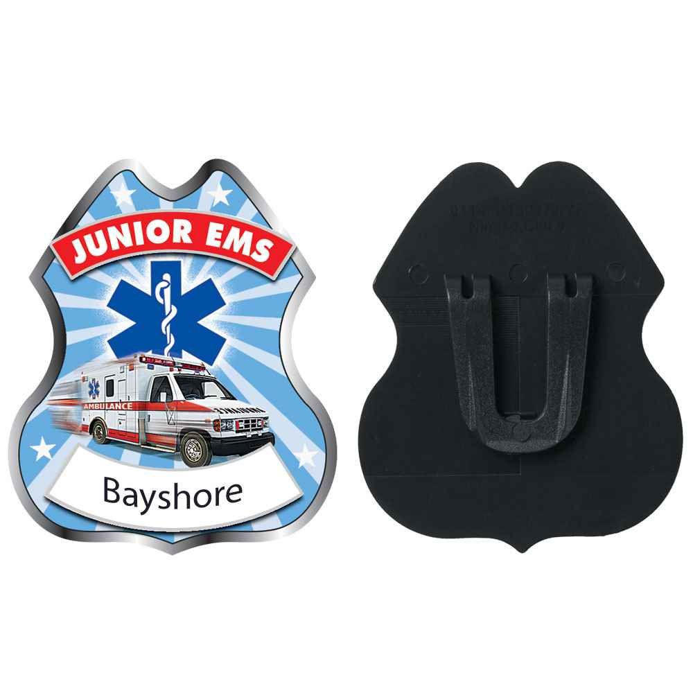 Junior EMS Plastic Badge - Personalization Available | Positive Promotions