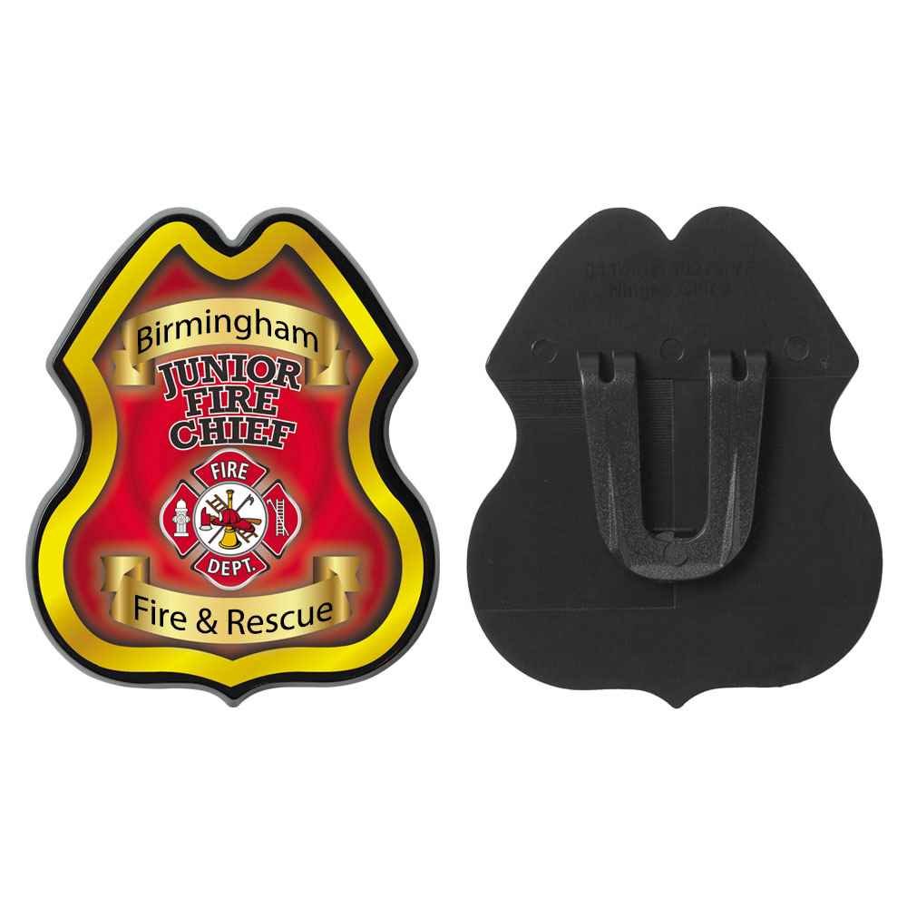 Junior Fire Chief Clip-On Junior Firefighter Badge With Personalization ...