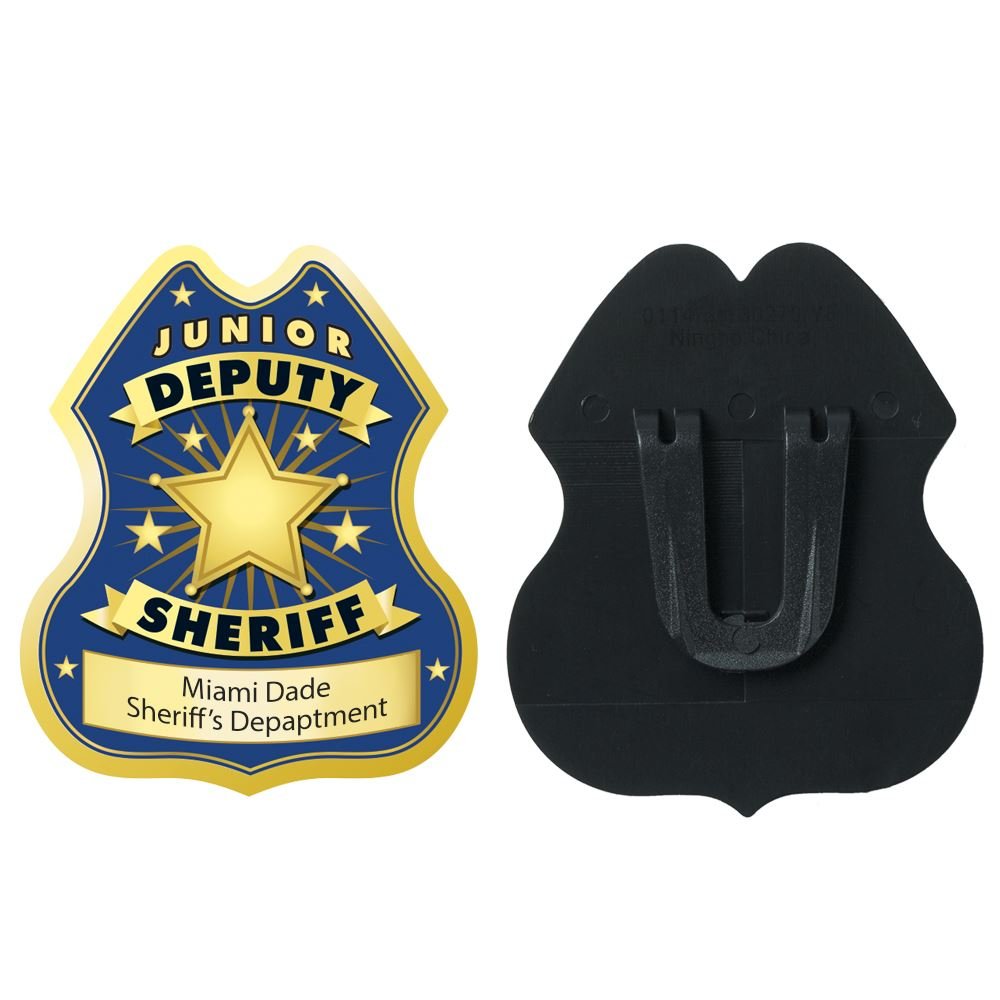 Gold Junior Deputy Sheriff Plastic Badge - Personalization Available ...