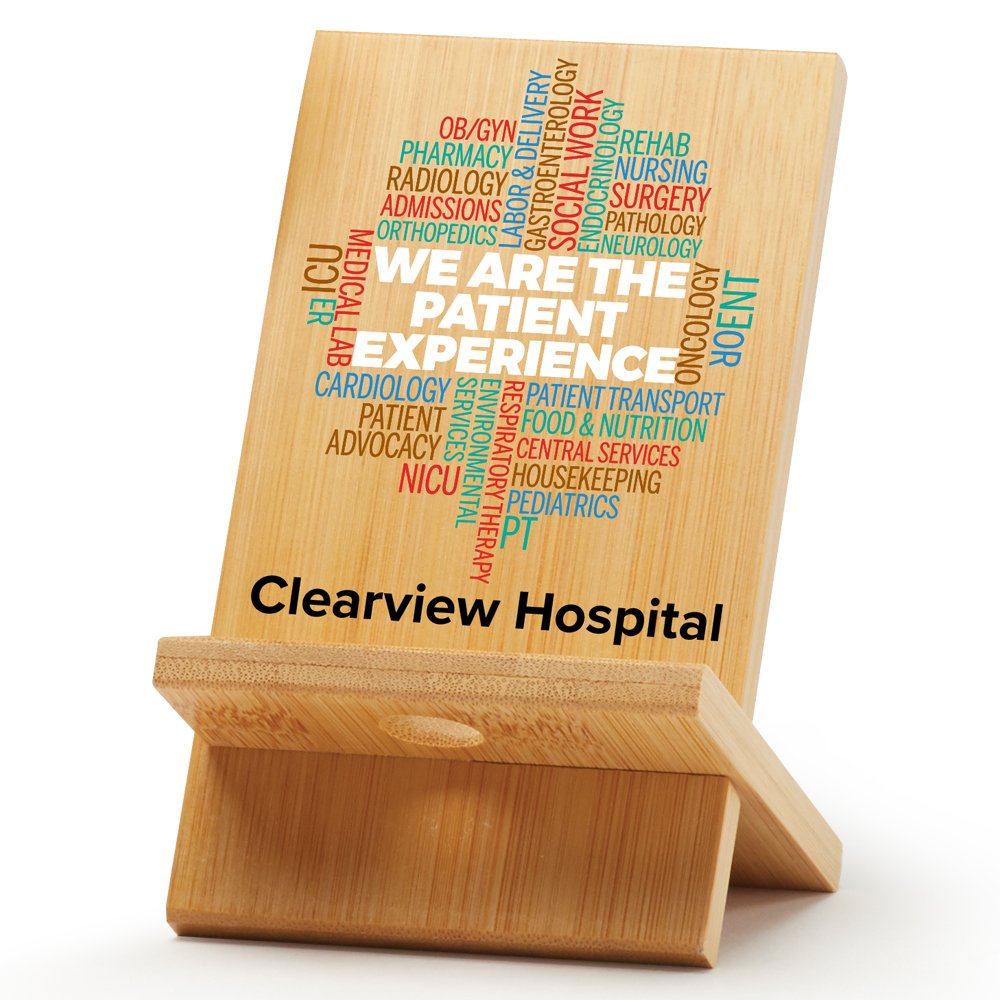 We Are The Patient Experience (Word Cloud) Bamboo Phone/Tablet Holder ...