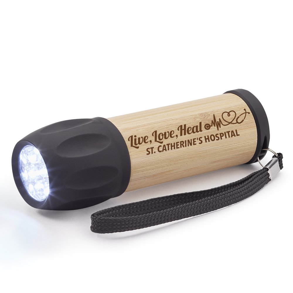 Live, Love, Heal Bamboo 9-LED Flashlight - Personalization Available ...