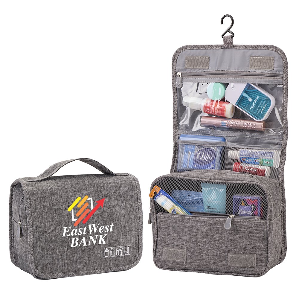 Gray Travel Carry-All Hanging Toiletry Bag - Personalization Available ...