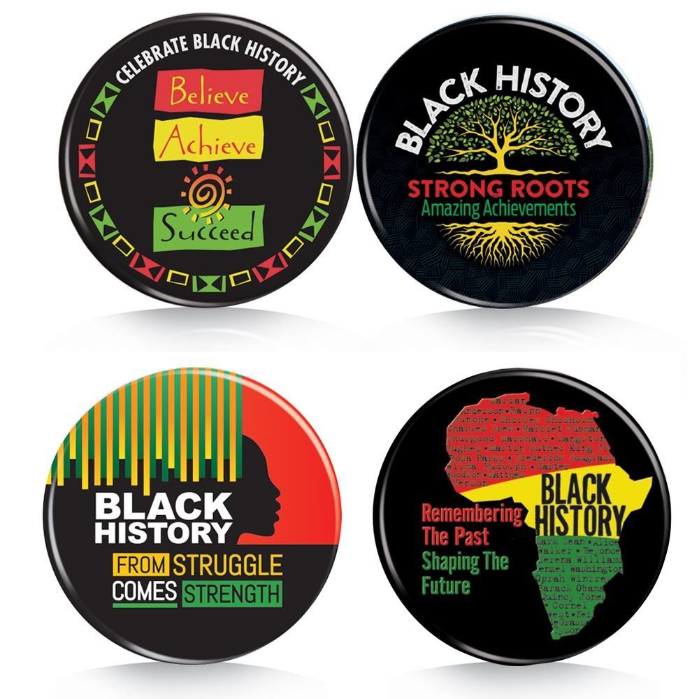 Black History Month Buttons Assortment Pack | Positive Promotions