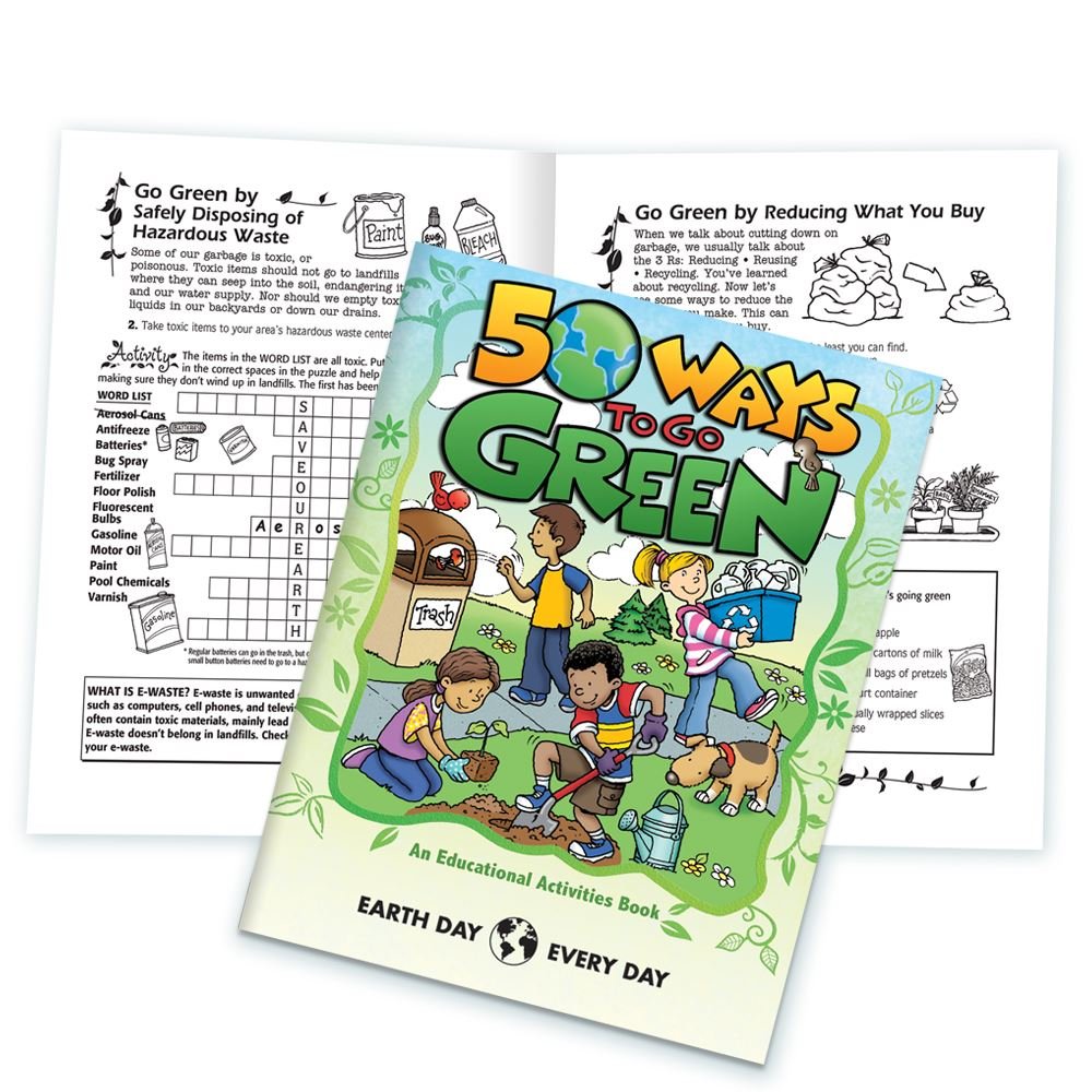 50 Ways To Go Green Educational Activities Book | Positive Promotions
