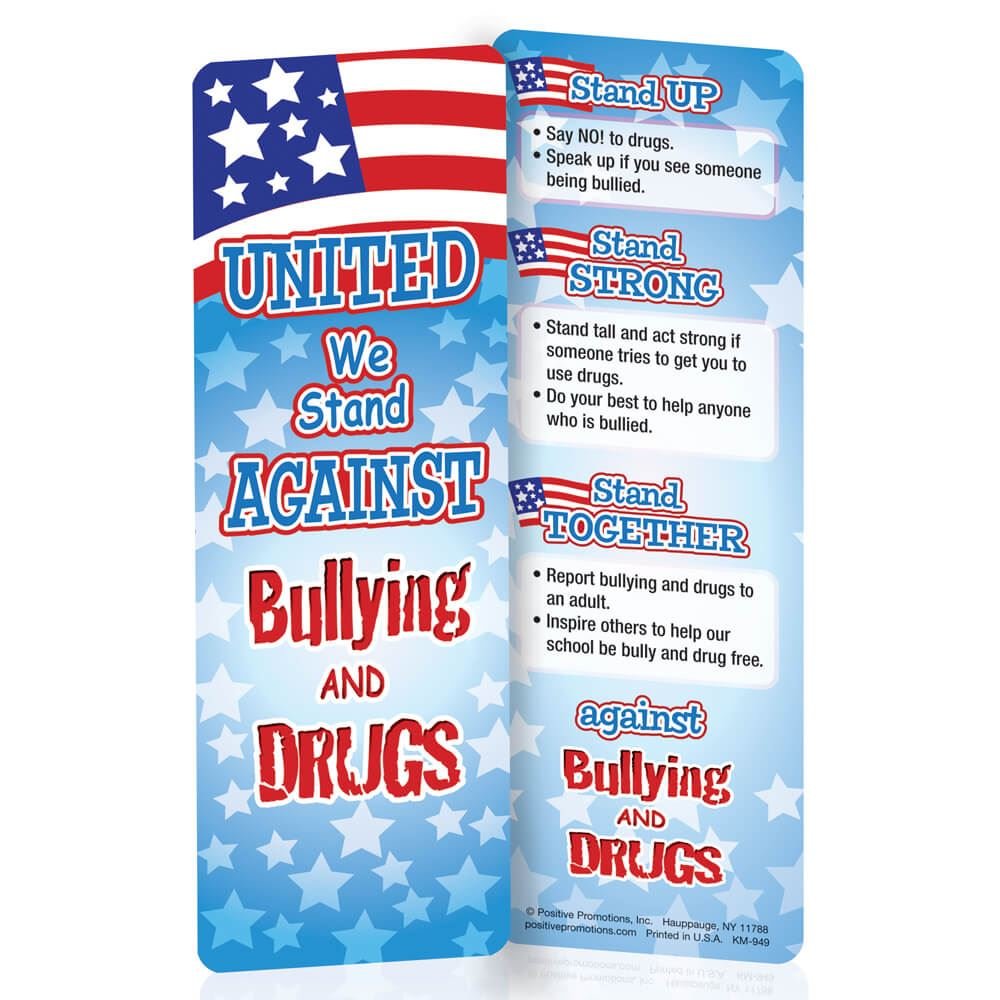 United We Stand Against Bullying and Drugs Bookmark - Pack of 100 ...