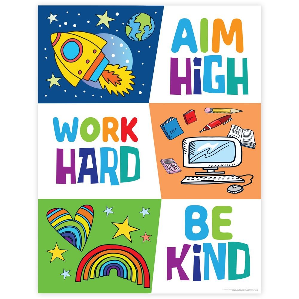 Aim High, Work Hard, Be Kind Event Week Poster - 3 Pack | Positive ...