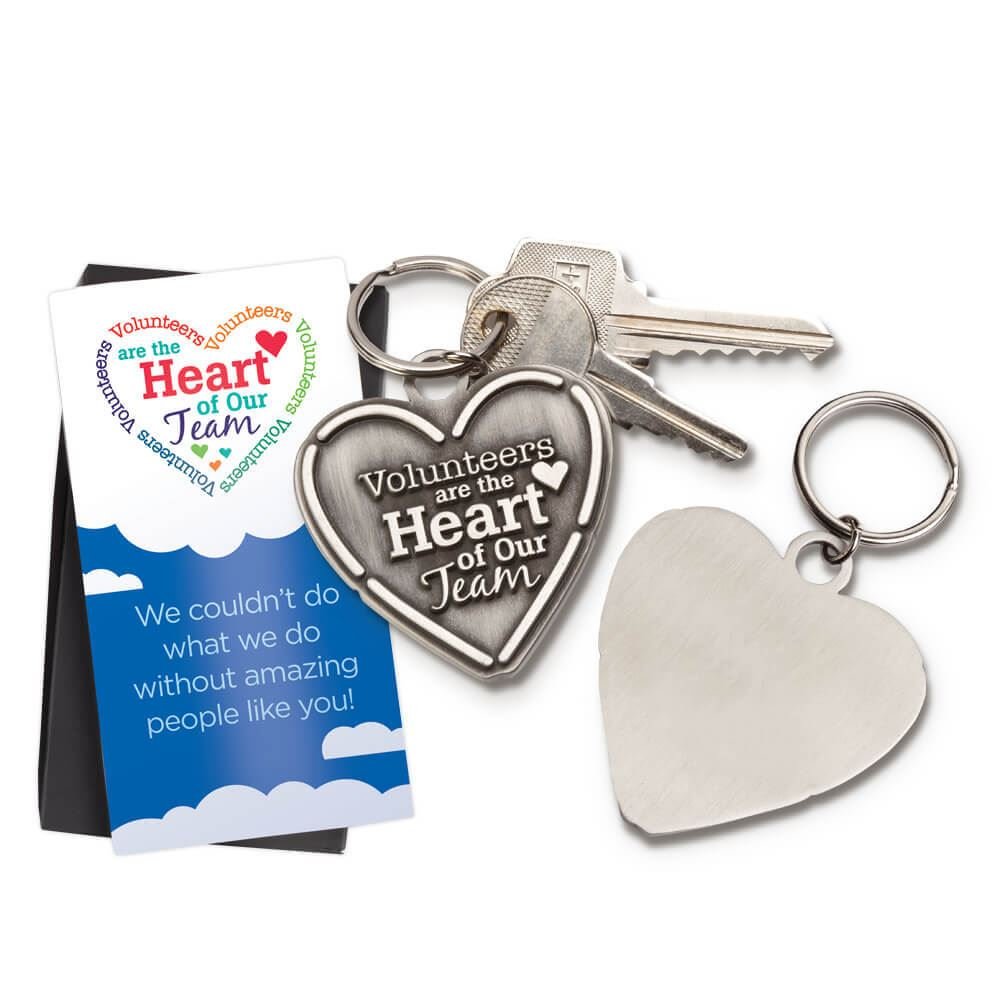 Volunteers Are The Heart Of Our Team Pewter Key Tag with Keepsake Card ...