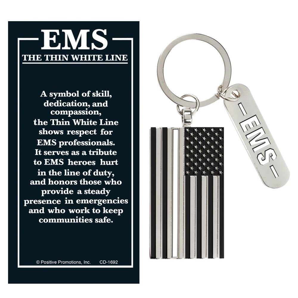 Thin White Line Charm Key Tag With Keepsake Card | Positive Promotions