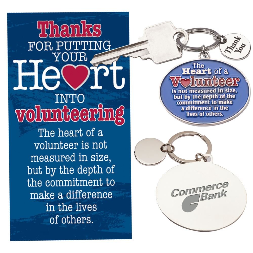 The Heart Of A Volunteer...Key Tag With Card | Positive Promotions