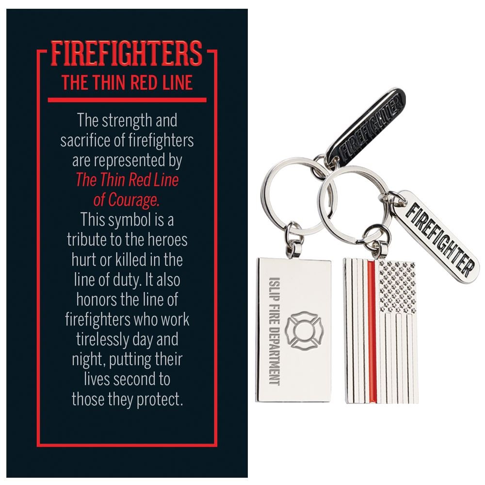 The Thin Red Line Charm Key Tag With Keepsake Card - Laser-Engraved ...