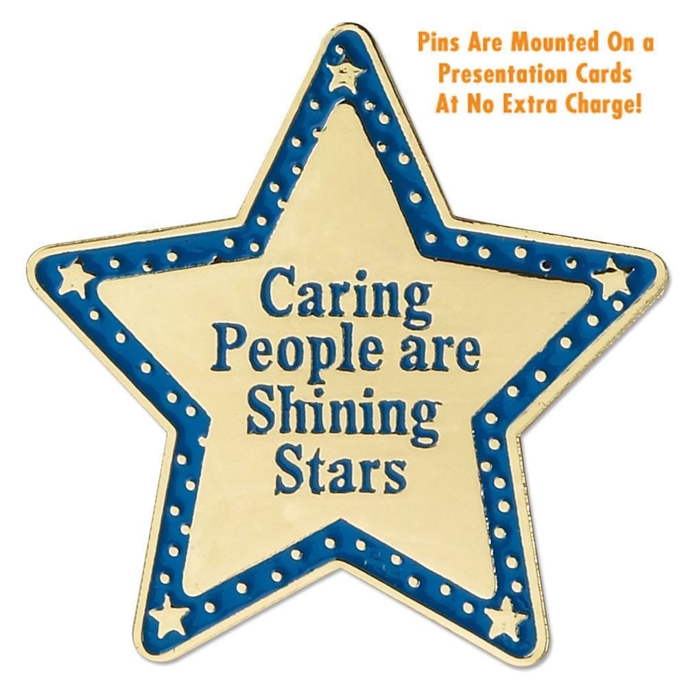 Caring People Are Shining Stars Lapel Pin With Card | Positive Promotions