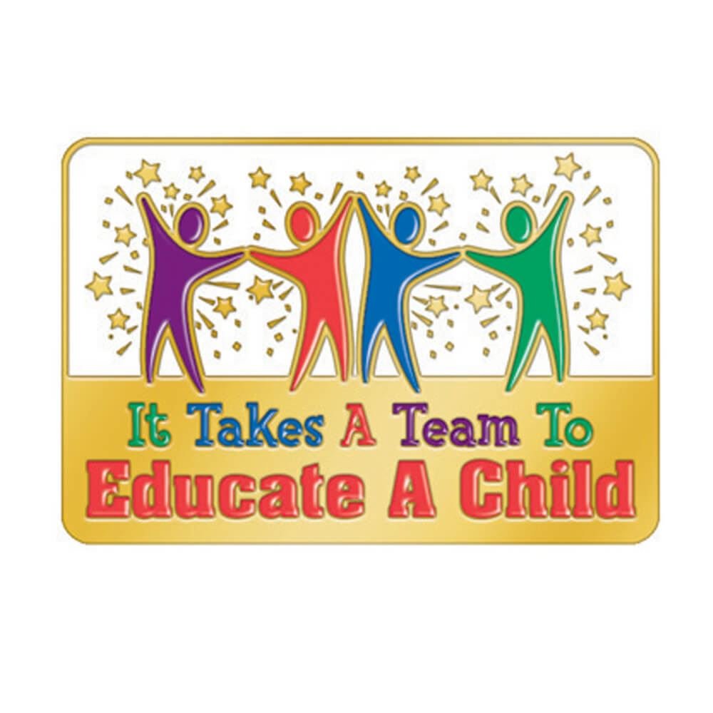It Takes A Team To Educate A Child Lapel Pin With Card | Positive ...