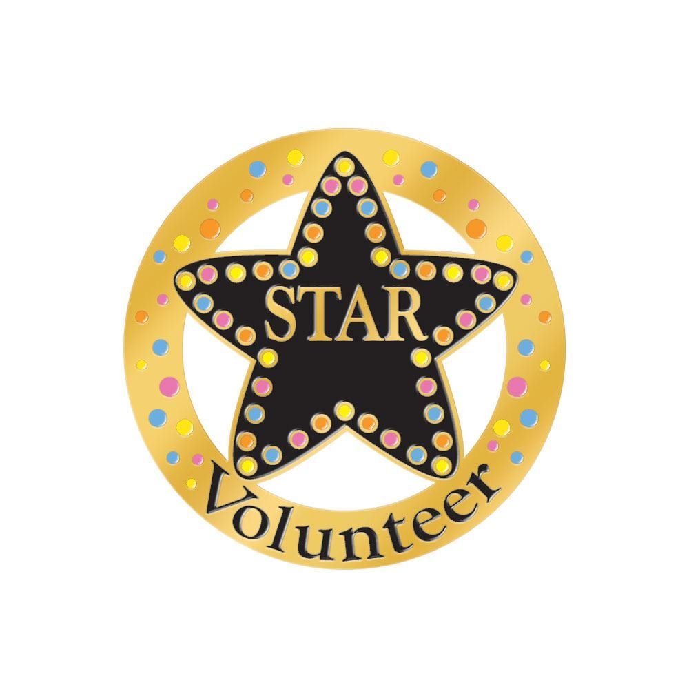 Star Volunteer Lapel Pin With Presentation Card | Positive Promotions