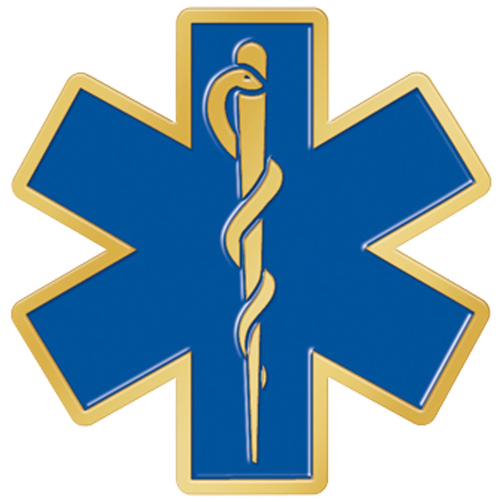 Star Of Life Lapel Pin With Thin White Line Presentation Card ...