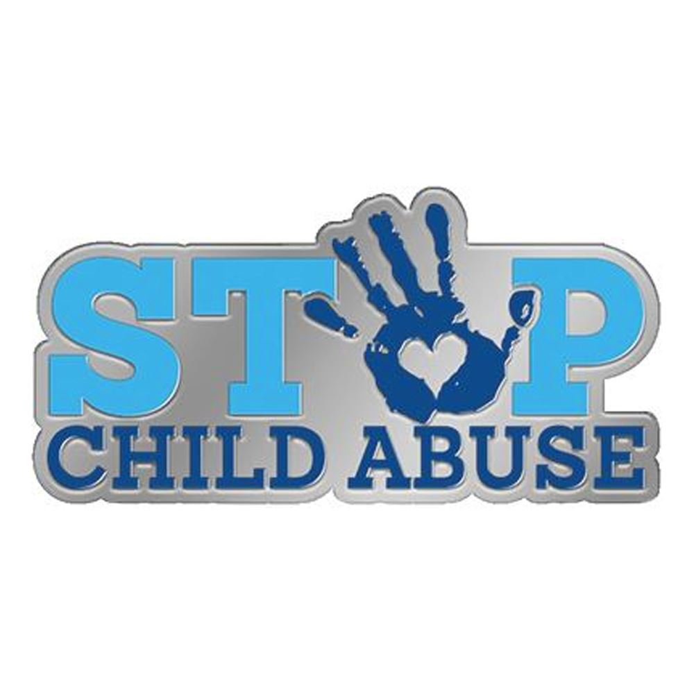 Stop Child Abuse Lapel Pin with Presentation Card | Positive Promotions
