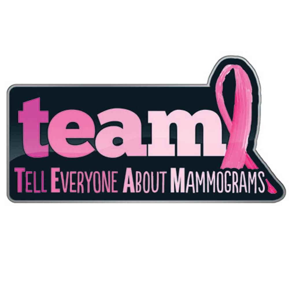 TEAM: Tell Everyone About Mammograms Lapel Pin With Presentation Card ...
