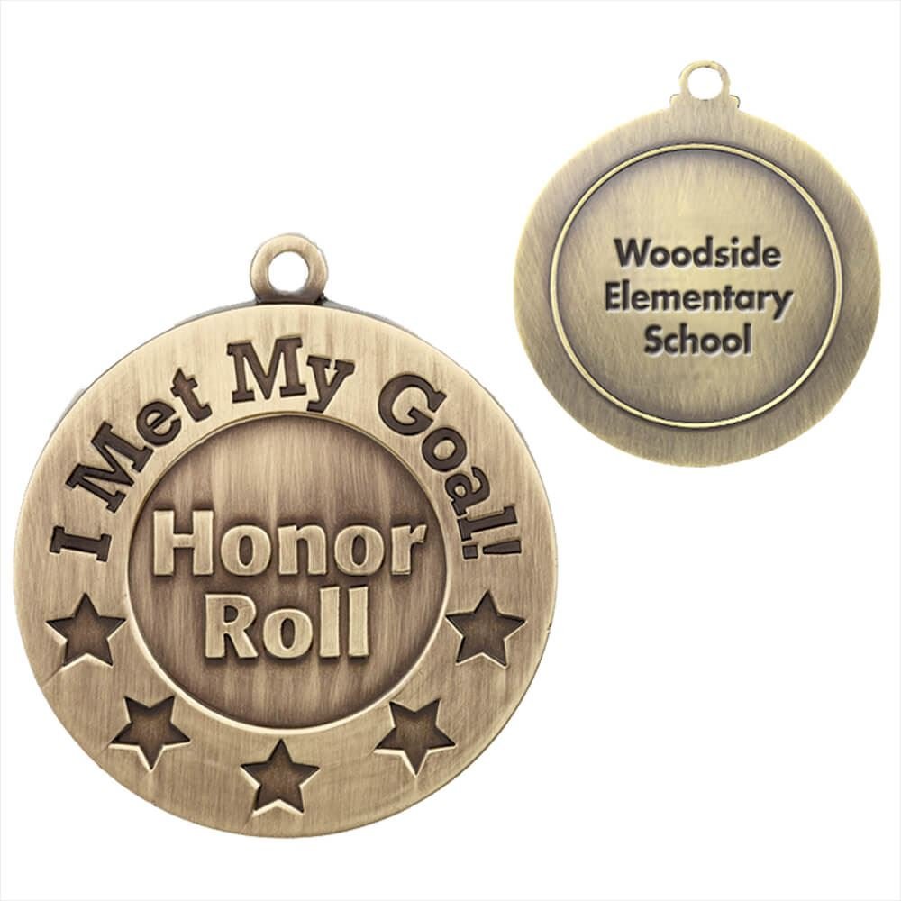 I Met My Goal Honor Roll Gold Academic Medallion | Positive Promotions